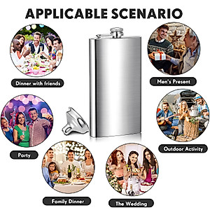 10 Sets 12 oz Stainless Steel Hip Flask Silver Metal Flasks for Liquor with Funnel Whiskey Flask for Men Women Leak Proof Drinking Flasks Alcohol Flask Liquor Flask for Wine Wedding Party Gift Outdoor