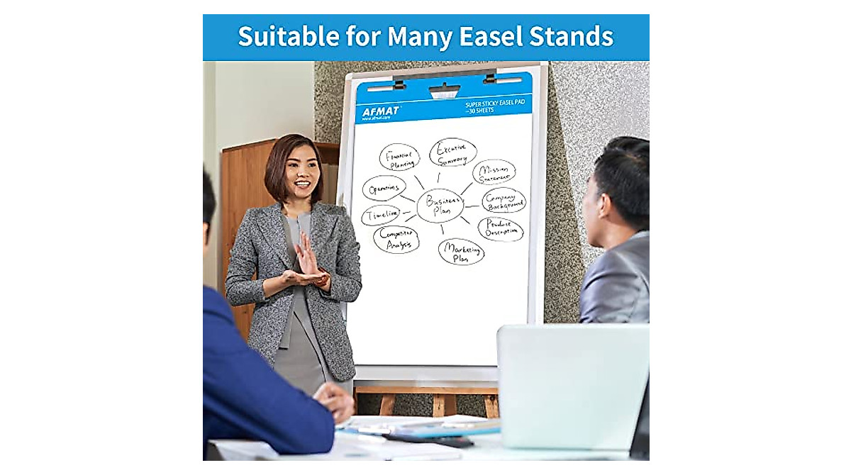 AFMAT Sticky Easel Pad - Large Self-Stick Flip Chart for Teachers
