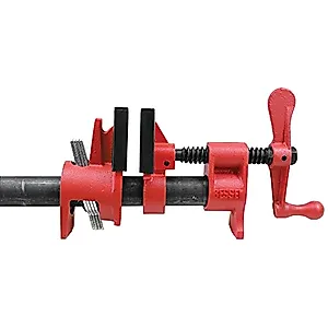 BESSEY PC34-2, 3/4 In. Traditional Style Pipe Clamps - Incredibly Versatile, Easy To Assemble, Indespensable Workshop Clamp For Woodworking, Carpentry, Home Improvement, and DIY Projects