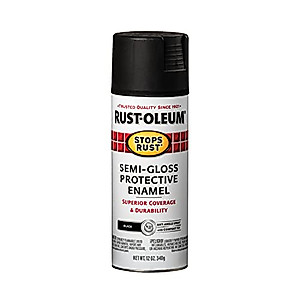 Rust-Oleum 7798830 Stops Rust Spray Paint, 12-Ounce, Semi Gloss Black & 249127 Painter's Touch 2X Ultra Cover, 12 Oz, Flat Black