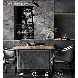 burgeliy Gray Marble Contact Paper Counter Top Covers Peel and Stick Wallpaper Self Adhesive Marble Paper for Countertops 15.7"×80" Waterproof Removable Thick Matte 3D Wallpaper for Bedroom Bathroom