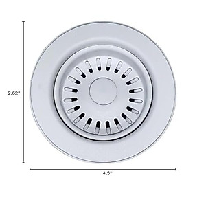 Nantucket 3.5KD-GCW Basket Strainer Kitchen Drain For Granite Composite Sinks - White