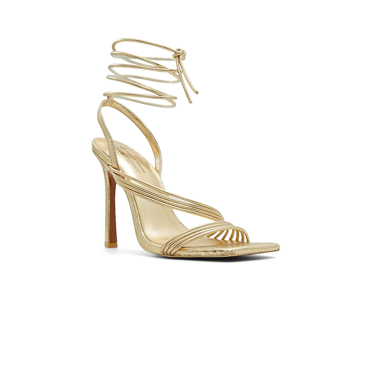 Call It Spring Women's Cherries Heeled Sandal, Gold, 8.5