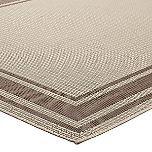 Modway Rim Solid Border 8x10 Indoor and Outdoor In Light and Dark Beige
