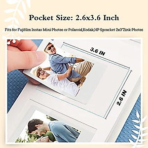 Photo Album with Writing Space for Fujifilm Instax Mini Camera, Polaroid Camera, 64 Pockets Instax Photo Album Polaroid Photo Albums Book for Fujifilm Instax Mini 11 9 8 40 Evo Instant Camera, White