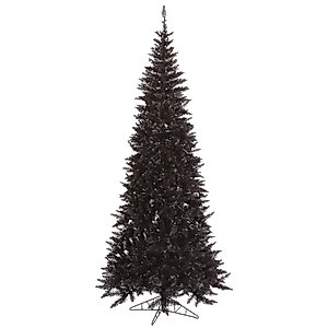Vickerman 4.5' Black Fir Slim Artificial Christmas Tree Unlit, Seasonal Indoor Home Decor