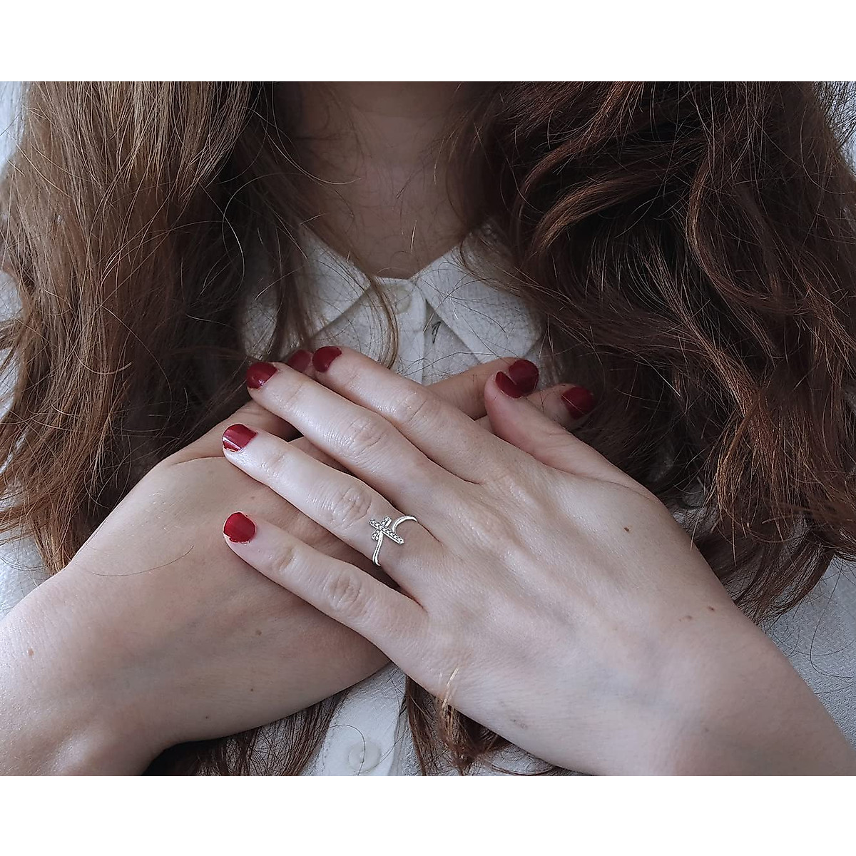 STARCHENIE 925 Sterling Silver Cross Ring for Women Size 6