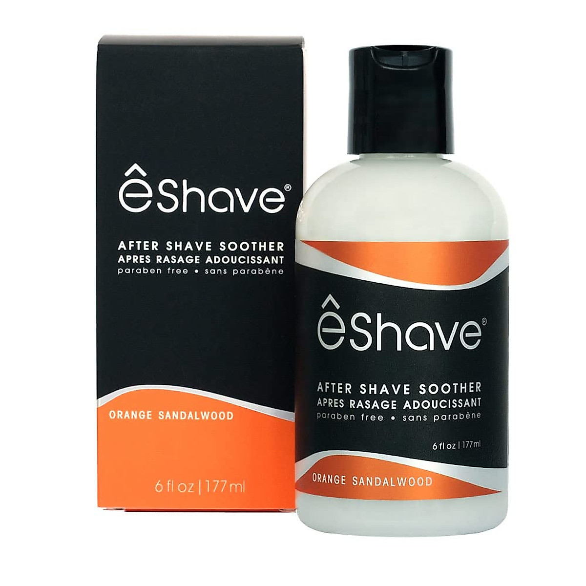 eShave Luxury After Shave Balm for Men-After Shave Lotion Soothes Razor Burn- Deep Moisturizes Skin- All-Natural Vegan After Shave Cream Zesty Orange Sandalwood 6 oz