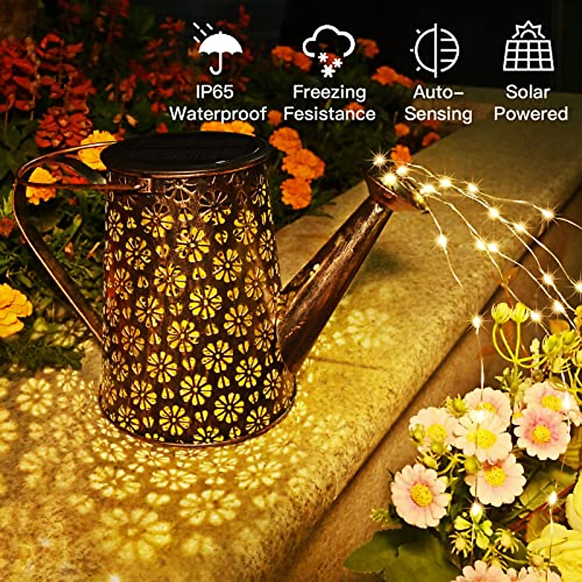 Afootry Solar Watering Can with Lights,Solar Outdoor Garden Decor Waterproof Large Hanging Lantern Landscape Lights Outside Decorations for Yard Clearance Porch Patio Pathway Gardening Gift