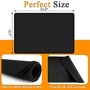 Washer and Dryer Top Protector, 23.6“ x 19.7" Protective Silicone Rubber Mat for Washing Machine or Dryer, Washable Mat for Top of Washer or Dryer, Support Heat Washer or Dryer Mat for Laundry Room
