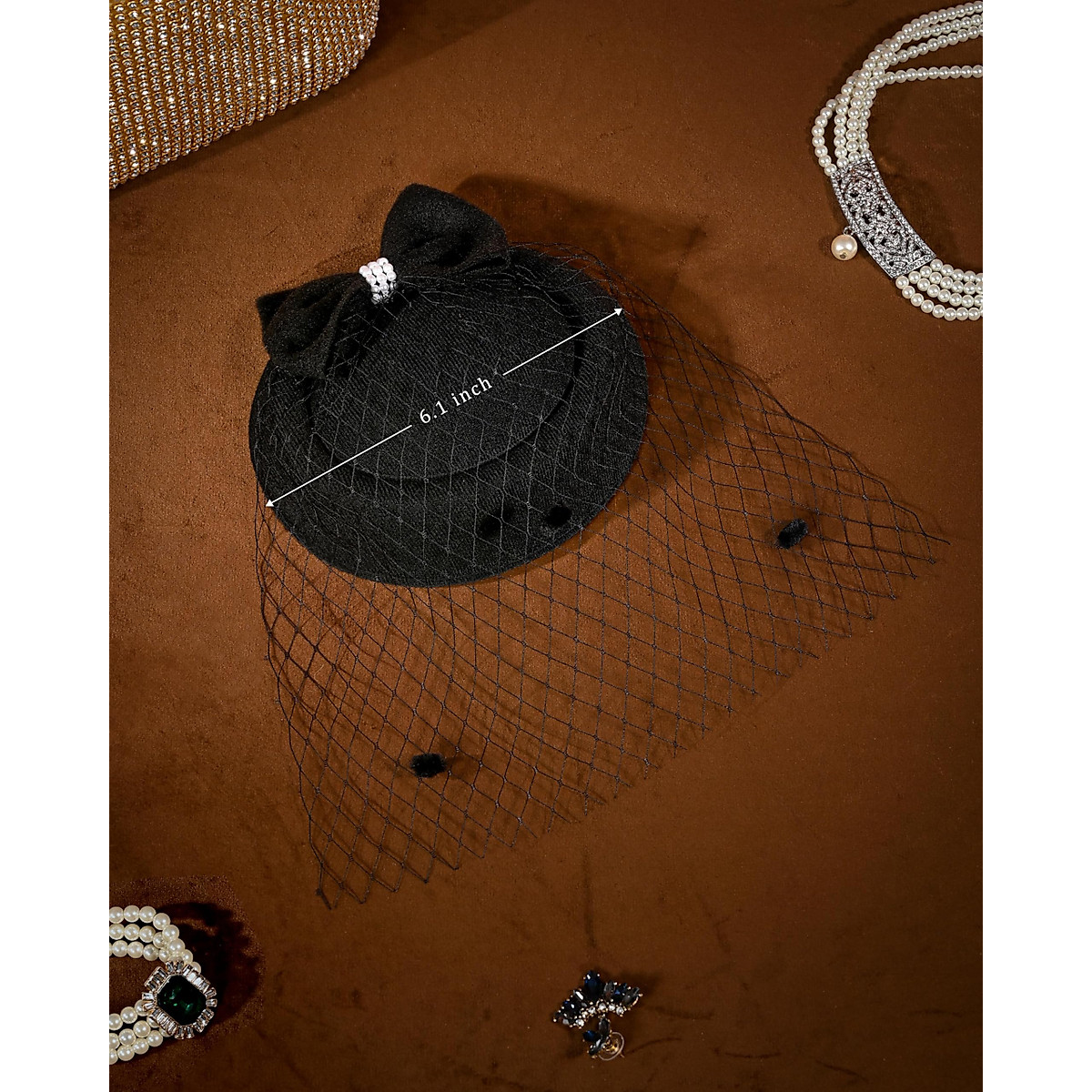 Zivyes Fascinators for Women Tea Party Hats Kentucky Derby 20s 50s Pillbox Hat Birdcage Veil for Funeral Janet Snakehole