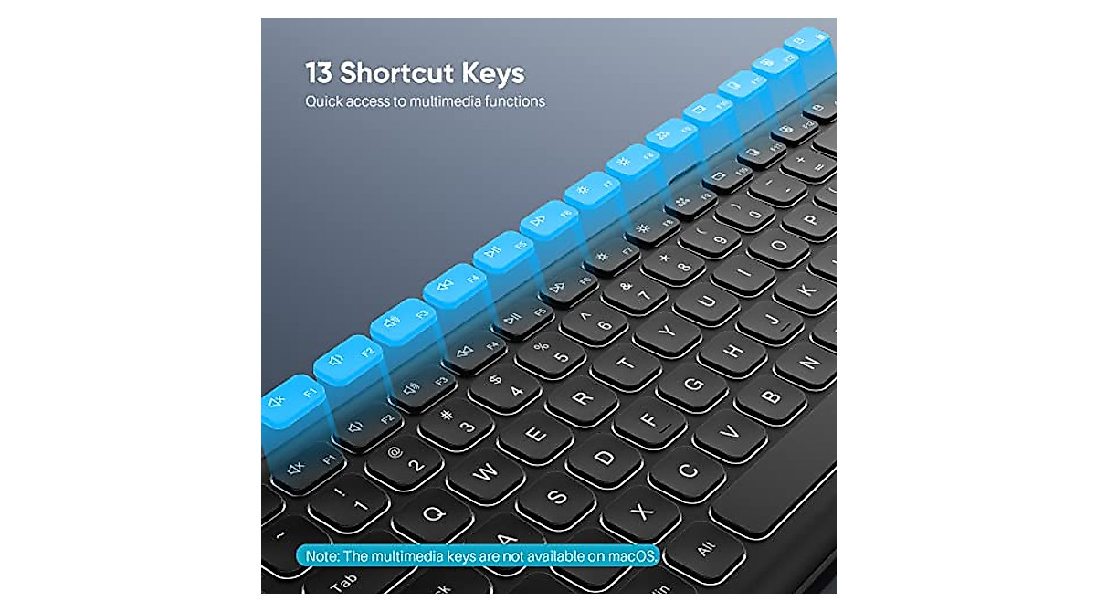 Qwecfly Wireless Backlit Keyboard - Slim & Rechargeable