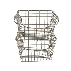 Spectrum Diversified Scoop Stacking Storage Basket, Medium, Satin Nickel (03277)