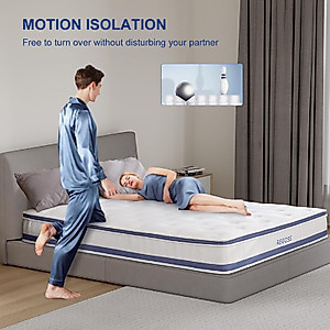 Full Mattress, 10 Inch Hybrid Mattress in a Box, Mattress Full Size with Memory Foam & Individual Pocket Spring, Full Mattress Medium Soft Feel Motion Isolation for Pressure Relief