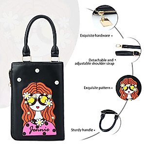 LUI SUI Women's Novelty Unique Girls Face Shoulder Purse Bags Personalized Cute Tote Top Handle Satchel Crossbody Bags