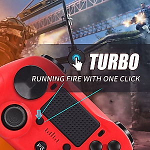 OKHAHA Controller for PS4 Wireless Controller for Playstation 4 Controller DoubleShock 4 Wireless Motion Sensor, Gifts for Kids Gifts for Girls, Magma Red