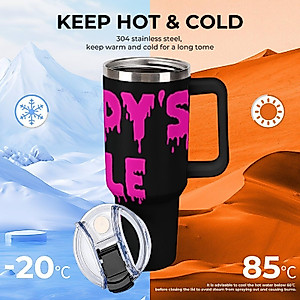 Daddy's Little Slut Insulated Tumbler 40 Oz Stainless Steel Double Wall Vacuum Travel Mug Large Volume Car Cup with Straw Handle