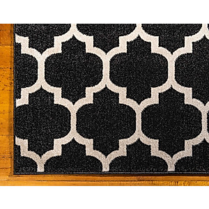 Unique Loom Trellis Collection Area Rug - Philadelphia (5' 1" x 8' Rectangle Black/Beige)