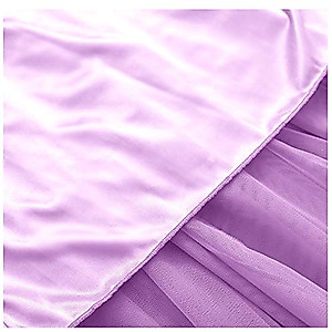 OBBUE Women's A Line Tulle Party Evening Tutu Skirts Tea Length Lavender-S/M