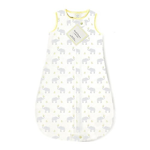 SwaddleDesigns Cotton Flannel Sleeping Sack, Sleeveless Wearable Blanket with 2-Way Zipper, Made in USA, Elephant and Yellow Chickies, 12-18 Months