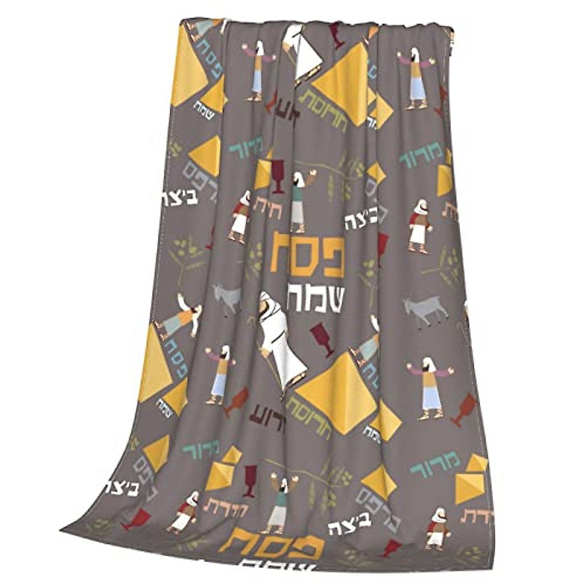 VJXZVJ Happy Traditional Jewish Passover Throw Blanket for Couch Sofa Bed, Cozy Warm Bedding Blanket Blankets 80"x60"