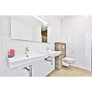 DecorRack Large Bath Caddy Basket with Suction Cups, 7.5” Long, 4.5” High, Clear Acrylic Plastic, Space Saving Shower Organizer, Hold Toiletries, Kitchen Accessories, Perfect Bathroom Decor (1 Pack)