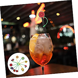 VALICLUD 10pcs Fruit Straw Cap Straw Accessories Straw Toppers for Tumblers Straw Mouth Tips Reusable Straw Tips Covers Juice Hat Straws for Kids Straw Covers Cap Cartoon Child Drinks Pvc