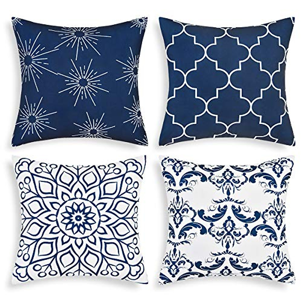 Fascidorm Throw Pillow Covers Modern Decorative Throw Pillow Case Cushion Case for Room Bedroom Room Sofa Chair Car, Blue, 20 x 20 Inch