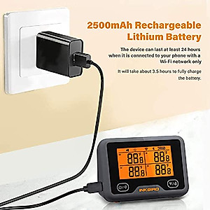 Inkbird Wi-Fi/Bluetooth Meat Thermometer IBBQ-4BW & Instant Read Thermometer IHT-1P, Digital Wireless WIFI Thermometer for Smoker Oven, Large LCD Backlight, Timer High/Low Alarm, 4 Probes Rechargeable