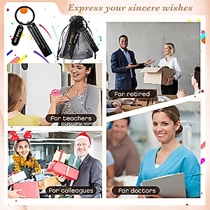 Yinkin 150 Pcs Employee Appreciation Gift Bulk for Thank You Gifts Coworker Keychains with Organza Bags Thank You Cards Gift(Black)