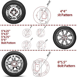 Trailer Spare Tire Mount,RV Spare Tire Carrier,Boat Trailer Spare Tire Mount,Heavy Duty 160 Lbs Lock Holder,Fits 4 & 5 & 6 Lugs Trailer Wheels on 4", 4.25",4.5'', 4.75'', 5'' and 5.5'' Bolt Patterns