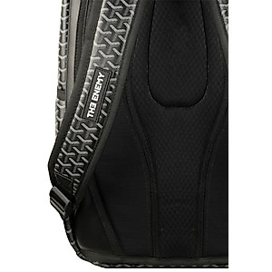 The Enemy Monogram Backpack, Unisex Eco PU Leather Backpack with Sneaker Compartment, Black Mono, One Size