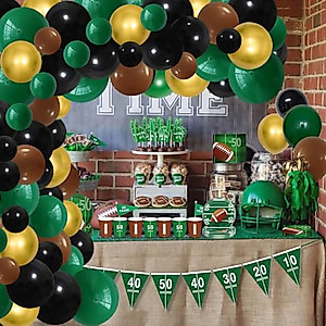 Dark Green Black Gold Balloon Garland Arch - Dark Green Gold Balloons Black Brown Balloons for Birthday Anniversary Engagement Graduation Party Decorations