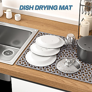 Sink Mat Protector for Kitchen Sink, JUSTOGO 29.5" x 15.6" Silicone Kitchen Sink Protector Grid for Stainless Steel Sink with Rear Drain, Heat Resistant