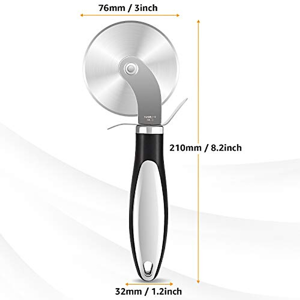 Pizza Cutter Wheel - Premium Kitchen Pizza Cutter - Super Sharp and Easy to Clean Pizza Slicer, Pizza Wheel, Cortador De Pizza, Black