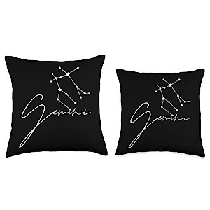 Funny Gemini Gifts & More Gemini Apparel for Men and Women Funny Zodiac Sign Gift Throw Pillow, 16x16, Multicolor