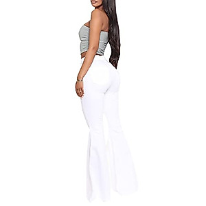 YouSexy Women's Flare Bell Bottom Jeans Destroyed Flare Denim Pants 70s Outfits for Women