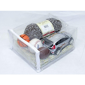 8-Pack Heavy Duty Vinyl Zippered Closet Square Storage Bags (Clear) for Sweaters, Blankets, Arts & Crafts, Toys and Much More! (9" x 11" x 5") 2.1 Gallon