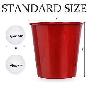 Goplus Yard Pong, Giant Outdoor Games Pong Set with 12 Buckets, 2 Balls and a Carry Bag, Toss Game for Beach, Backyard, Lawn, Party, Camping, Tailgate Game for Family and Friends
