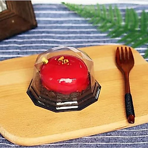 50 Pack Diam 3 inch X Height 2-1/4 inch of Clear plastic mini cake box muffins box cookies cookies muffins dome box wedding birthday gift box -With 50 plastic box stickers