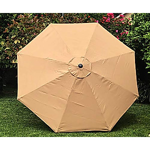 BELLRINO DECOR Replacement ** SAND **" STRONG & THICK" Umbrella Canopy for 10ft 8 Ribs SAND (Canopy Only)