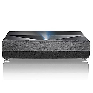 Optoma CinemaX P2B Black Smart 4K UHD Laser Projector for Home Theater | 3000 Lumens Superior Image with Laser & 6-Segment Color Wheel | Ultra-Short Throw | Built-in Soundbar | Works w/Alexa & Google