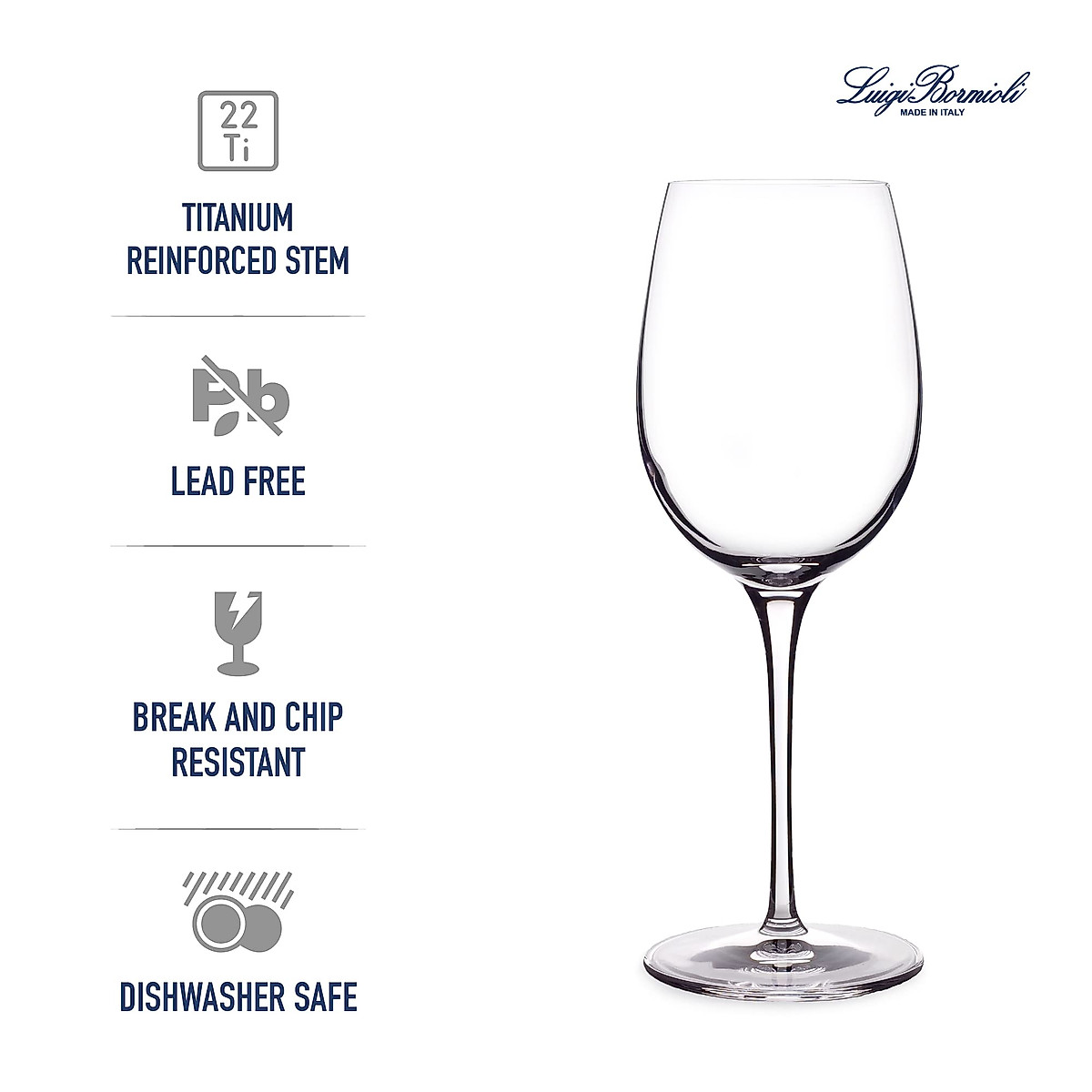 Luigi Bormioli Crescendo 20 Ounce. Bordeaux Wine Glasses, Set Of 4, Crystal SON-hyx Glass, Made In Italy.