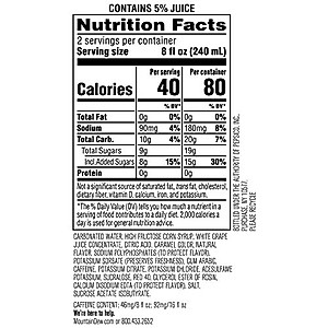 Mountain Dew Kickstart, Black Cherry, 92mg Caffeine, Vitamins B & C, 80 Calories, 5% Juice, 16 fl oz (12 Count)