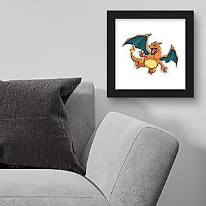 Trends International Gallery Pops Pokemon - Charizard Wall Art, Black Framed Version, 12'' x 12''