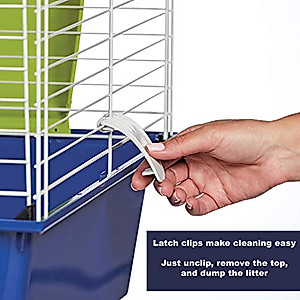 MidWest Homes for Pets Critterville Cleo Guinea Pig Cage | Includes All Accessories, Blue, Large (171CL)