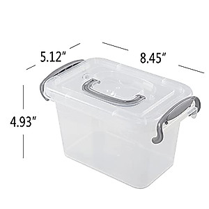 DynkoNA 1.8 L Latching Storage Bins, Plastic Box with Lid, 6 Packs