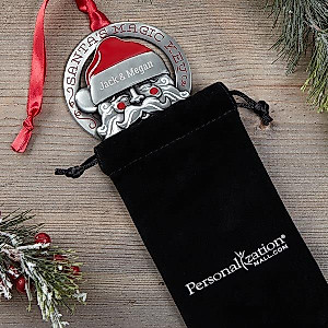 Personalization Universe Santa's Magic Personalized Key- Ideal for Homes Without Chimneys, Engraved Santa Key, Christmas Decorative Key with Red Satin Ribbon and Velvet Pouch