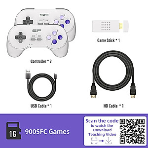 Retro Game Console, 16 Bit Retro Games Console, Emulator Console Built in 900+ Games, Plug and Play Games Console for SFC, Ideal Gifts for Kids Adults