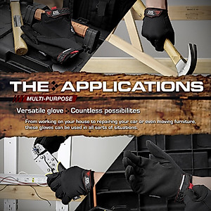 Glove Station Tactical Gloves for Men, Essential Series Covert Black, 2XL (1 Pack) - Dexterity Work Gloves, Mechanic Tactical Work Gloves, Heavy-Duty Protection for Utility & Outdoor Tasks